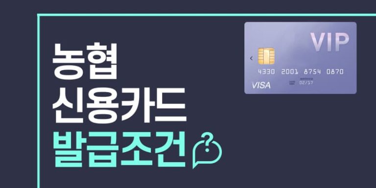 농협 신용카드 발급조건 및 신청방법 이베이스매뉴얼